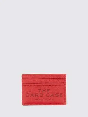 Marc Jacobs Grained Card Holder With Zip Closure And Six Slots - Red