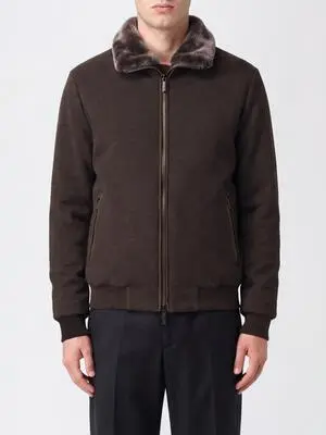 MOORER Bellati Wool And Cashmere Bomber Jacket With Fur Collar - Brown