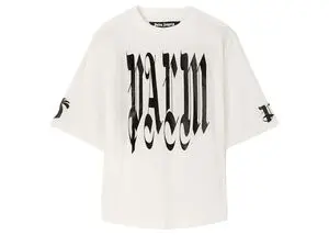 Palm Angels Gothic Logo Over T-shirt - White