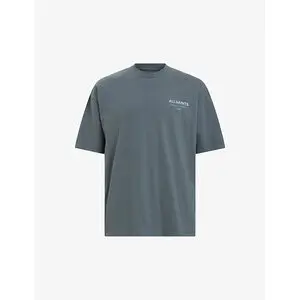 ALLSAINTS Underground Logo-print Relaxed-fit Cotton T-shirt S Ashy Blue