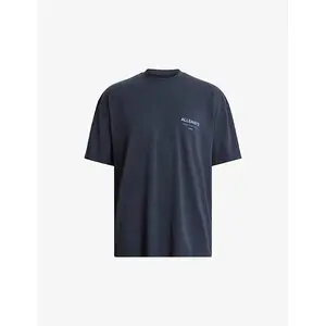 ALLSAINTS Underground Logo-print Relaxed-fit Cotton T-shirt S Garnet Blue