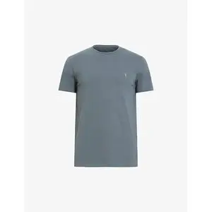 ALLSAINTS Tonic Logo-embroidered Slim-fit Cotton T-shirt Xl Ashy Blue