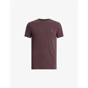 ALLSAINTS Tonic Logo-embroidered Slim-fit Cotton T-shirt Xl Beet Red