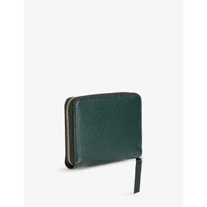 Mulberry Green Plaque-embellished Grained-leather Wallet