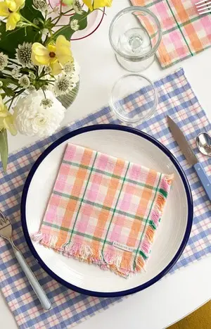 ARCHIVE NEW YORK Handwoven Colorful Plaid Cotton Placemats