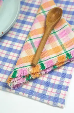 ARCHIVE NEW YORK Handwoven Colorful Plaid Cotton Placemats