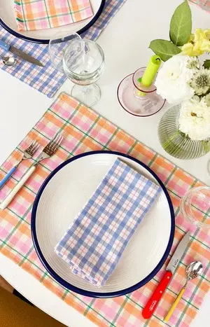ARCHIVE NEW YORK Handwoven Colorful Plaid Cotton Napkins
