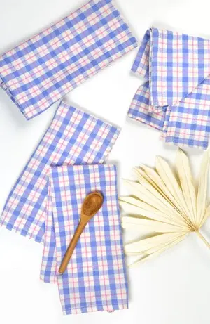 ARCHIVE NEW YORK Handwoven Colorful Plaid Cotton Napkins
