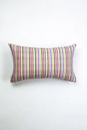 ARCHIVE NEW YORK Valentina D Cotton Handwoven Rectangle Throw Pillow - Rainbow Stripe