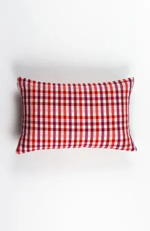 ARCHIVE NEW YORK Noel Handwoven Cotton Rectangle Throw Pillow - Red Plaid