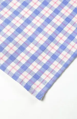 ARCHIVE NEW YORK Handwoven Colorful Plaid Cotton Table Runner - Blue