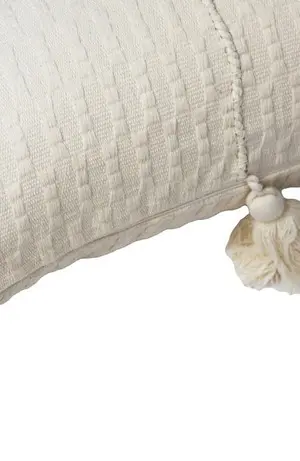 ARCHIVE NEW YORK Antigua Classic Solid Handwoven Cotton Throw Pillow - White