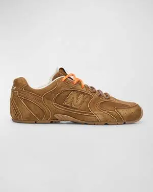 Miu Miu X New Balance Tonal Suede Double Lace Sneakers Cannella
