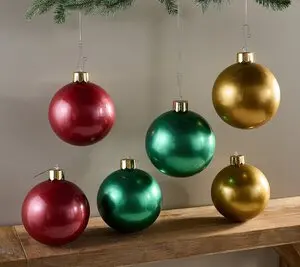 HOLIBALL Set Of 6 8' Inflatable Ornaments W/ Hardware & Pump - One-color
