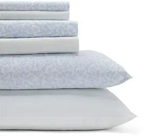 Laura Ashley Belle Cotton Blue King Sheet Set - One-color