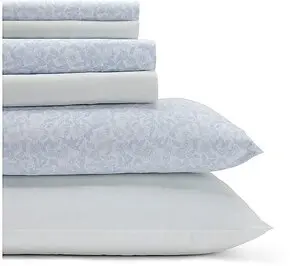 Laura Ashley Belle Cotton Blue Queen Sheet Se - One-color