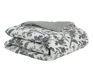 Laura Ashley Amberley Charcoal Full Queen Comfo Ter Sham Bonus - One-color