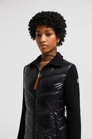 Moncler Diagonal-quilted Padded Wool Zip-up Cardigan