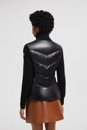 Moncler Diagonal-quilted Padded Wool Zip-up Cardigan