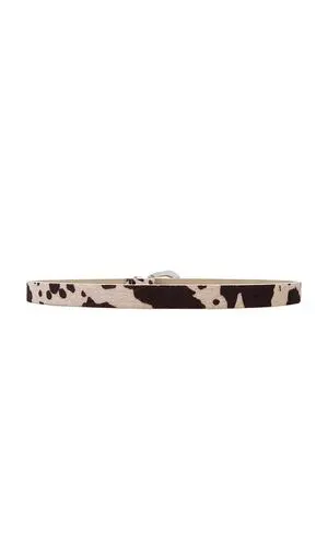 PETIT MOMENTS Slim Faux Fur Rodeo Belt - Cow & Silver