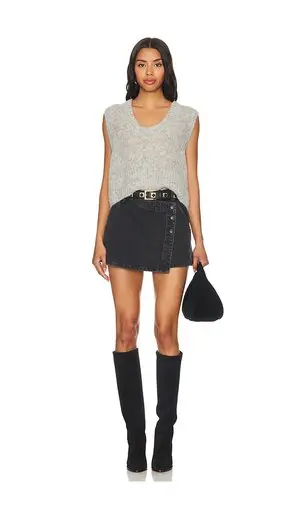 Free People X We The Free Wynne Denim Wrap Skirt - Eclipse