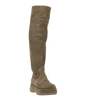 PALOMA BARCELO Suede Wedge Platform Boots - Green