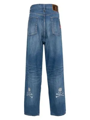 MASTERMIND WORLD Skull-print Straight-leg Jeans