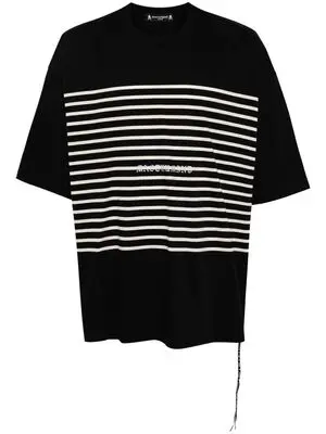 MASTERMIND WORLD Stripe-print Cotton T-shirt - Black