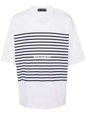 MASTERMIND WORLD Stripe-print Cotton T-shirt - White