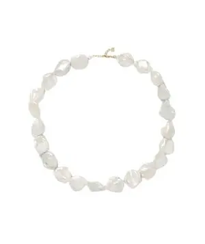 Mateo 14-karat Gold Baroque Pearl Necklace - White