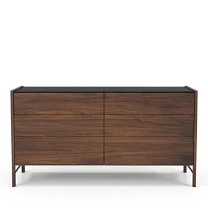 HUPPE Frida Six Drawer Dresser With Natural Stone - Brown