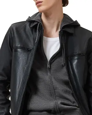 ALLSAINTS Mode Merino Wool Slim Fit Full Zip Hoodie - Monument Grey