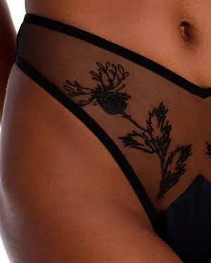 THISTLE AND SPIRE Verona Embroidered High Leg Thong