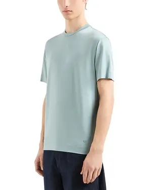 Emporio Armani Two Tone Micro Design Tee Silver/mineral