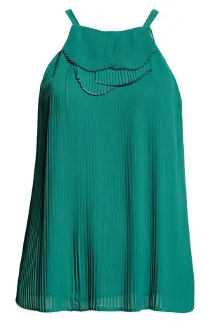 Emporio Armani Pleated Ruffle Sleeveless Top