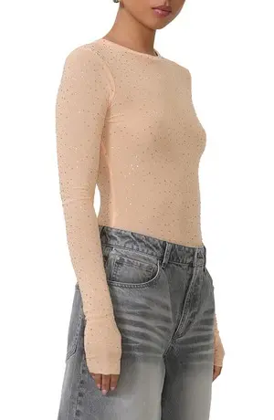 AFRM Kaylee Rhinestone Mesh Top