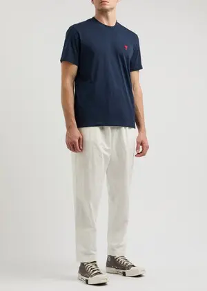 AMI Paris Logo-embroidered Cotton T-shirt