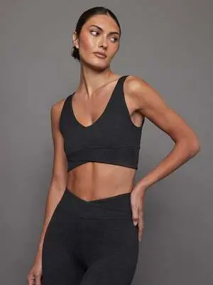 Carbon38 Wrap Bra In Heather Melt - Charcoal Heather