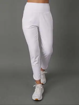 Carbon38 High Rise Slim Jogger - White