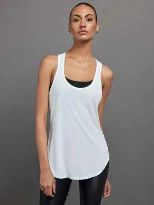 Carbon38 Long Racerback Tank - White