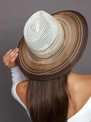 Eugenia Kim Emmanuelle Wide Brim Fedora Beige/chocolate