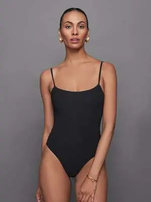 Carbon38 Carbon38 Textured One Piece Swimsuit Black