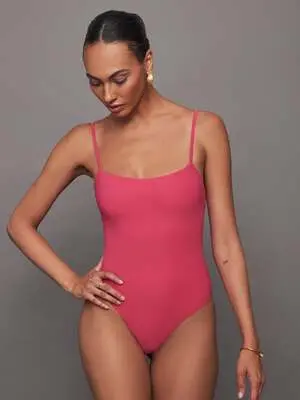 Carbon38 Textured One Piece Swimsuit - Fuchsia Pink