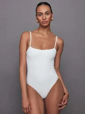 Carbon38 Carbon38 Textured One Piece Swimsuit White