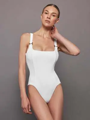Carbon38 Carbon38 One-Piece Swimsuit White