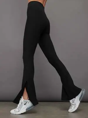 Carbon38 Split Bootcut Legging In Melt - Black