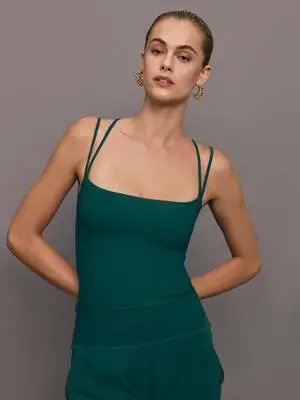 Carbon38 Strappy Tank Top With Integrated Shelf Bra - Ponderosa Pine