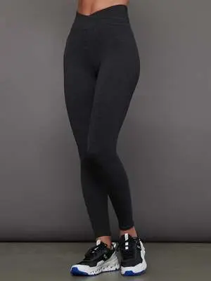 Carbon38 Wrap Legging In Heather Melt - Charcoal Heather