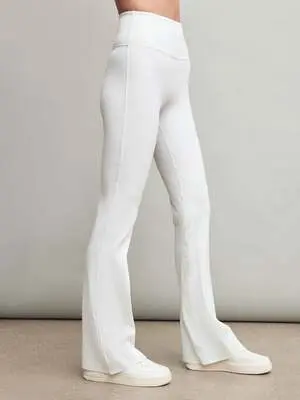Carbon38 Ribbed Flare Pant White