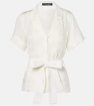 Dolce & Gabbana Dg Silk Pajama Shirt - White